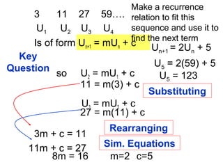 Establishing the recurrence relation | PPT