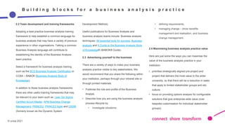 Establishing a business analysis practice in the he web version | PPT