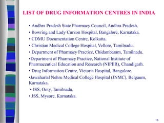 Establishing a drug information centre | PPTX