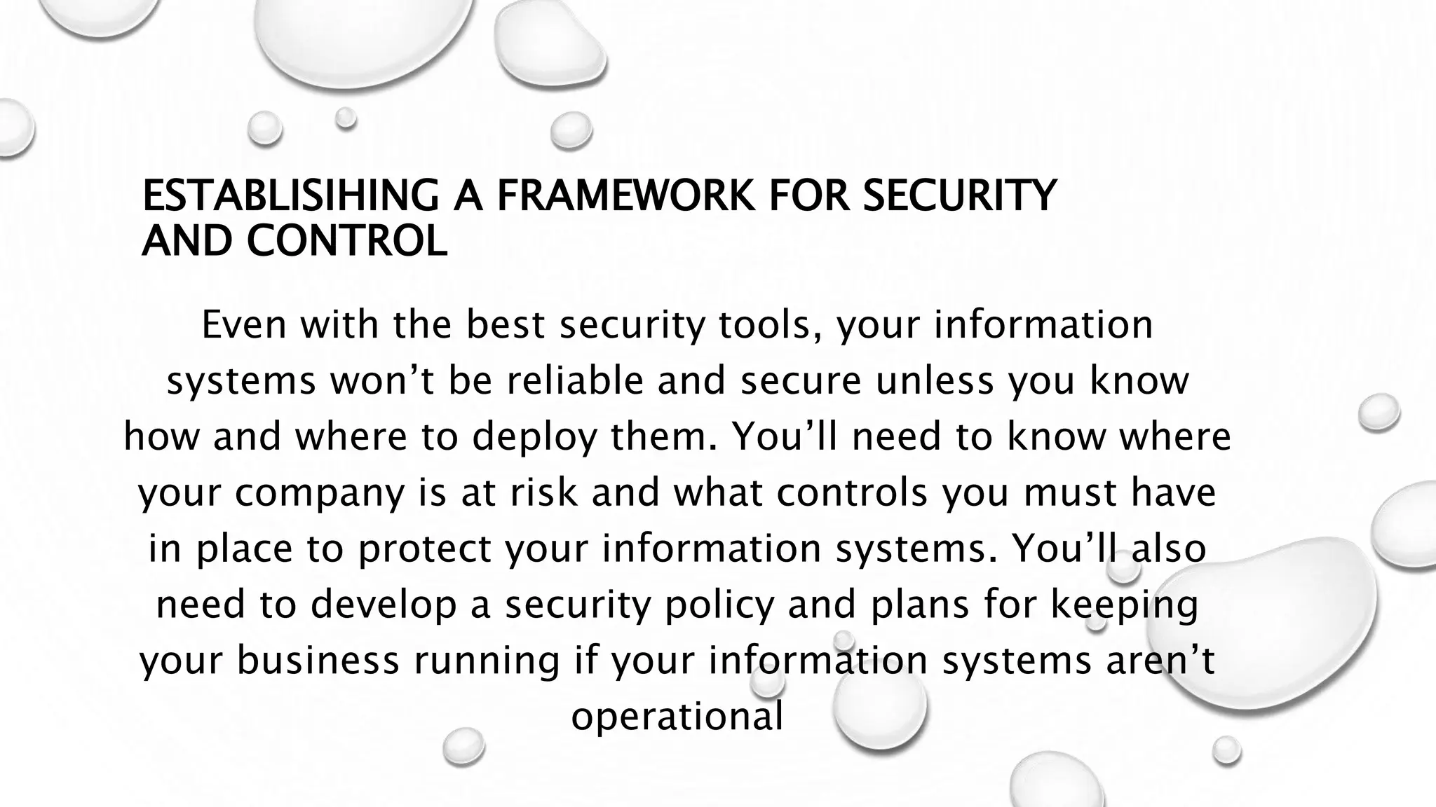 ESTABLISHING A FRAMEWORK FOR SECURITY AND CONTROL.pptx