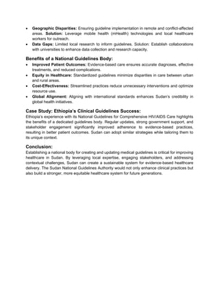 Establishing a National Framework for Developing and Updating Medical Guidelines in Sudan | PDF