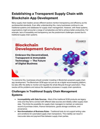 Improve Supply Chain Transparency with Blockchain Development | PDF