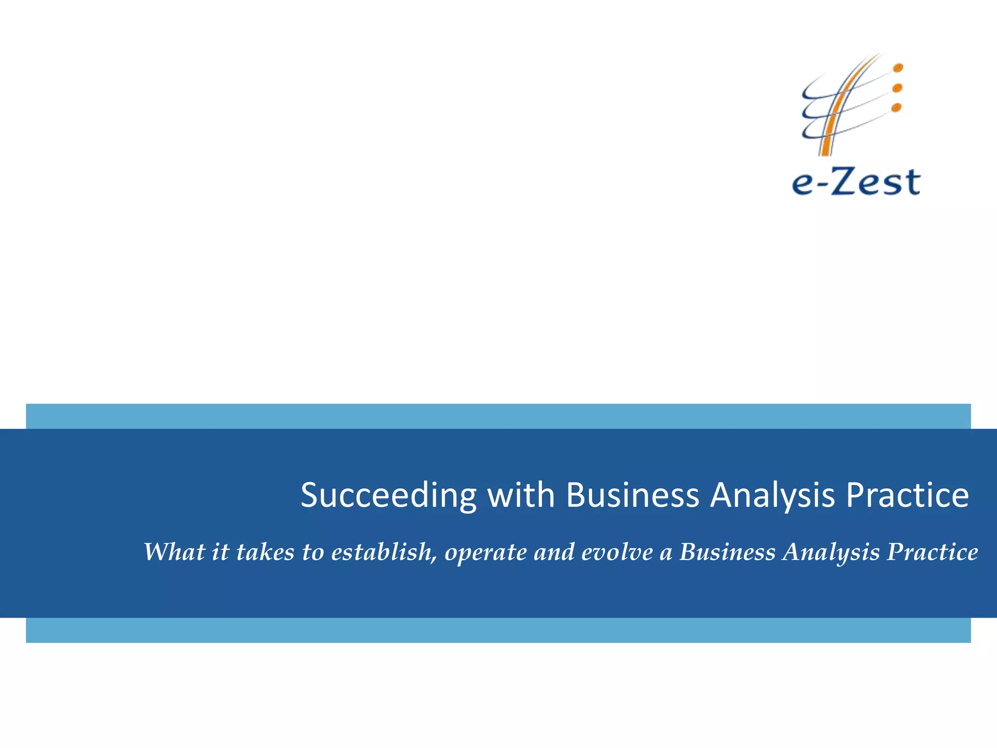 Establish BA Practice | PPT