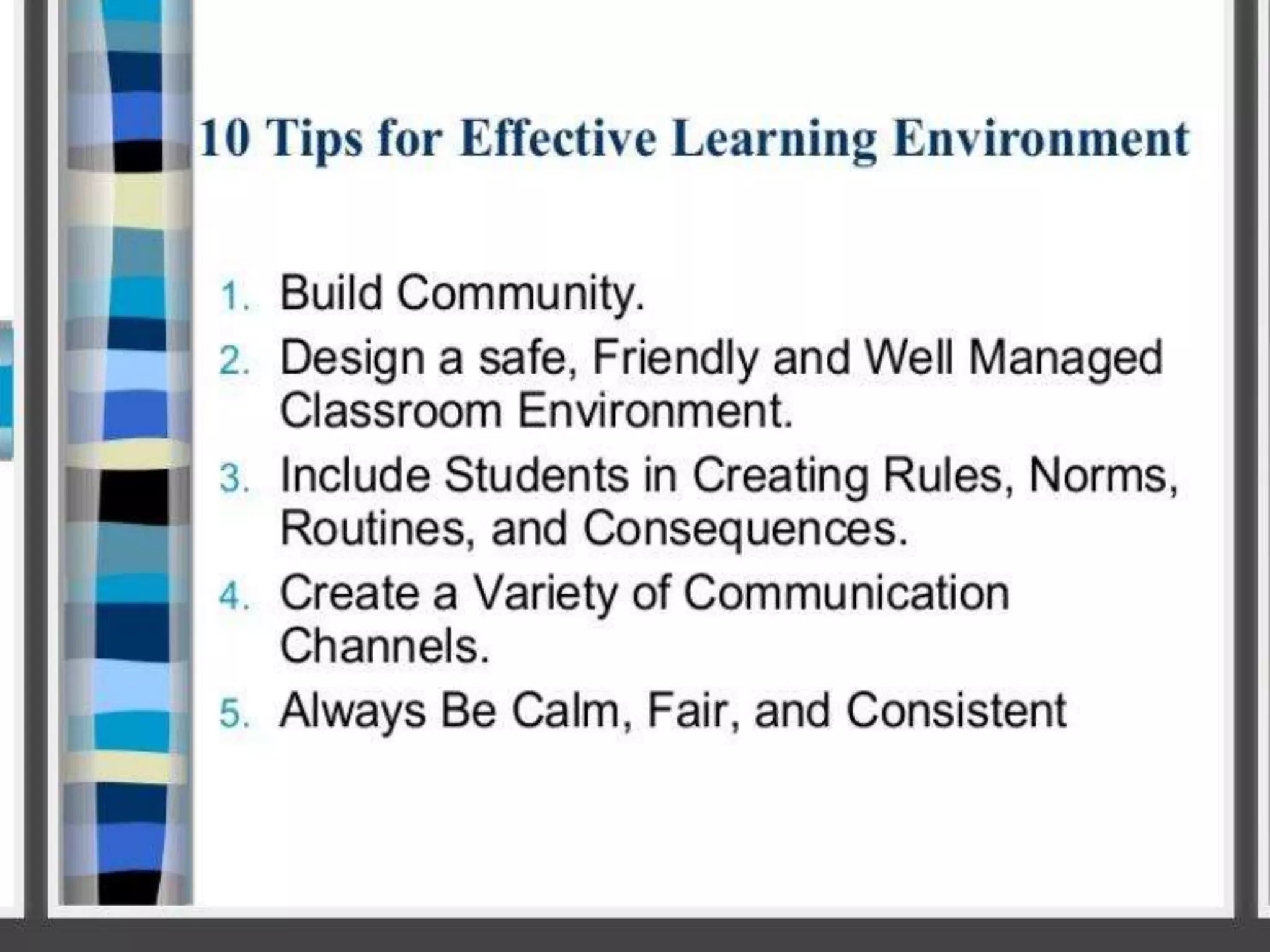 Establishing effective learning environment | PPT