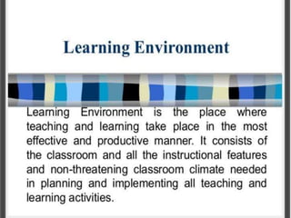 Establishing effective learning environment | PPT