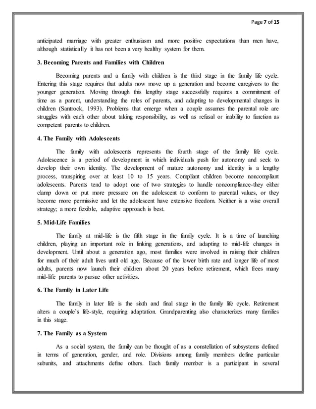 Establishing Family During Adulthood