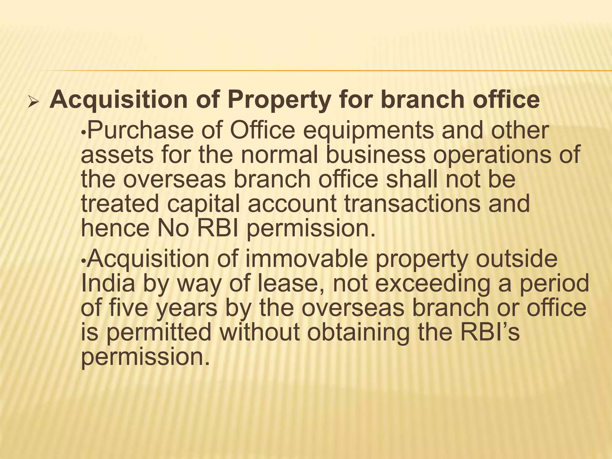 Establishing foreign branches abroad by indian company | PPTX