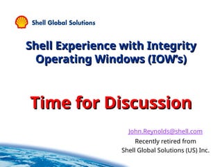 Establishing of intergrity windows evaluation OW's.ppt