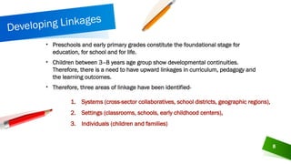 Establishing linkages with the pre-school. | PPT