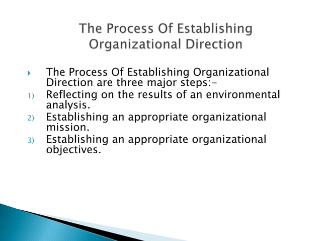 Establishing organizational direction | PPTX | Business Accounting ...