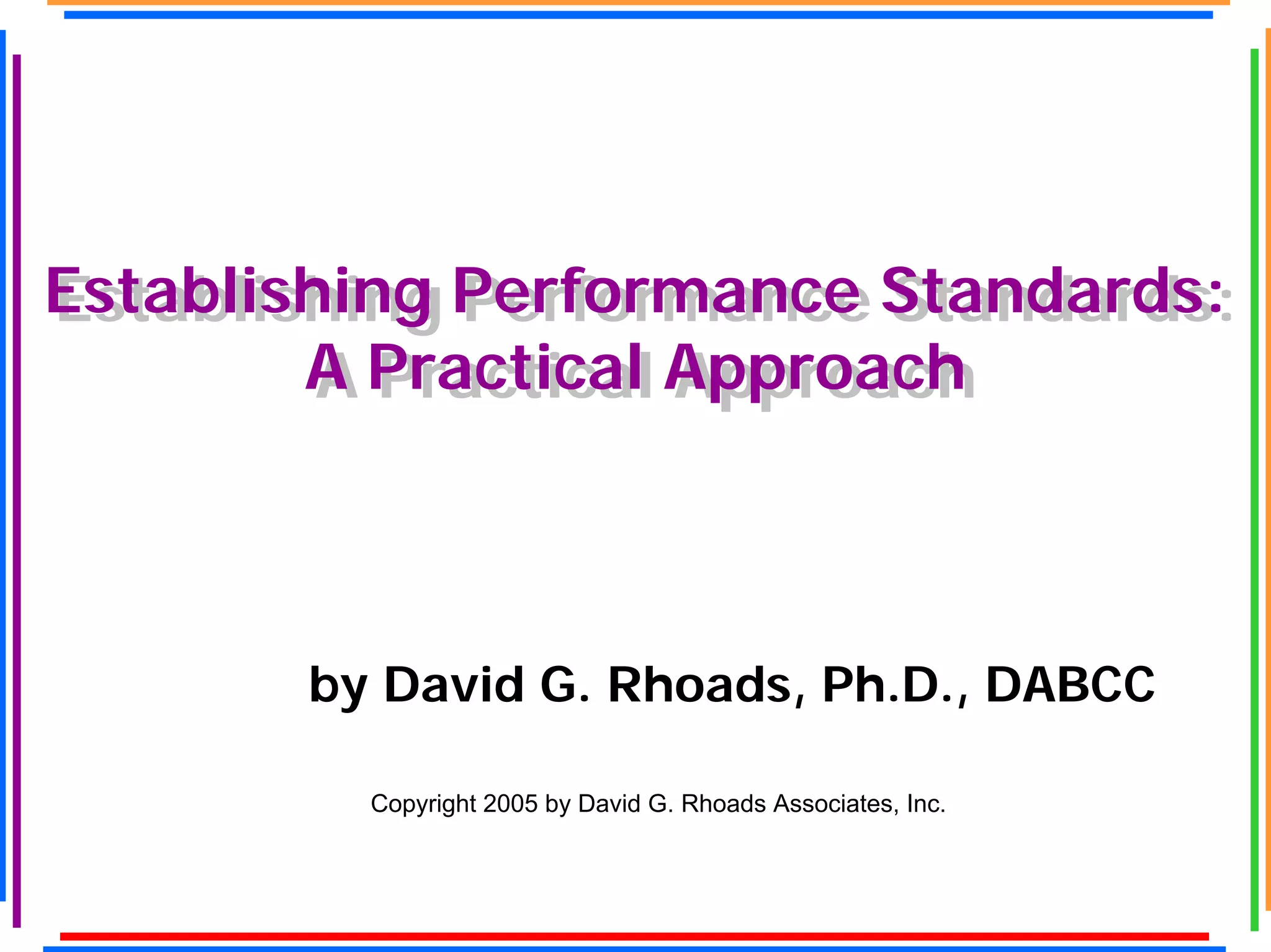 Establishing Performance Standards | PDF