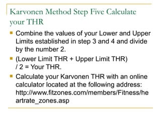 Establishing target (THR) & resting heart (RHR) | PPS
