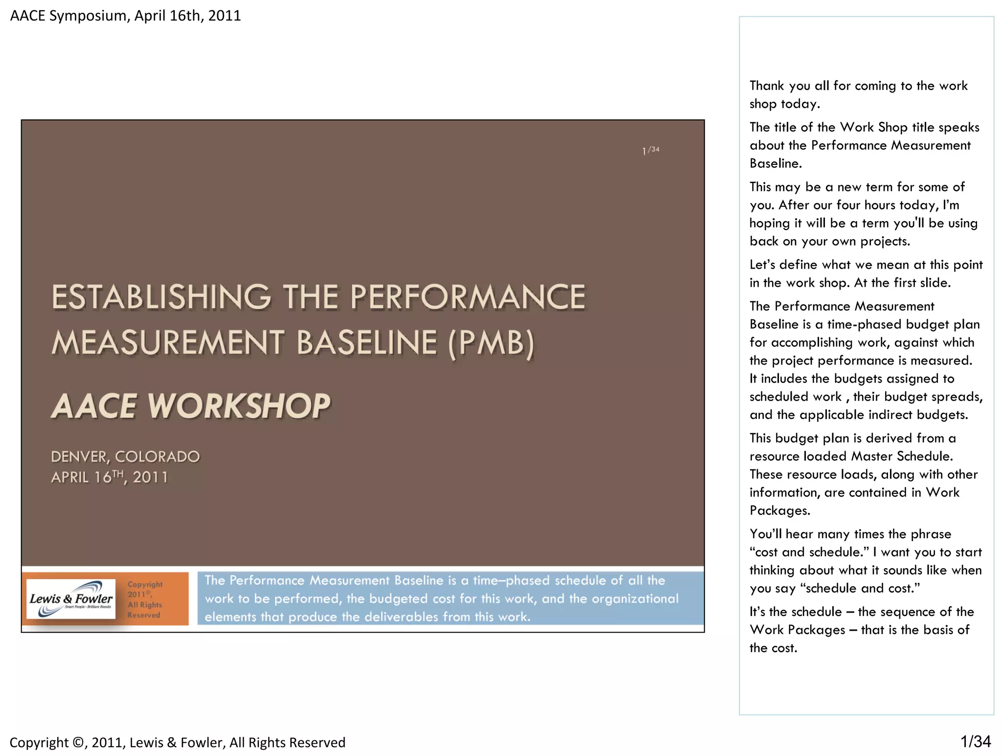 Establishing the performance measurement baseline (v4) | PPT