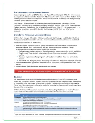 Establishing the Performance Measurement Baseline | PDF