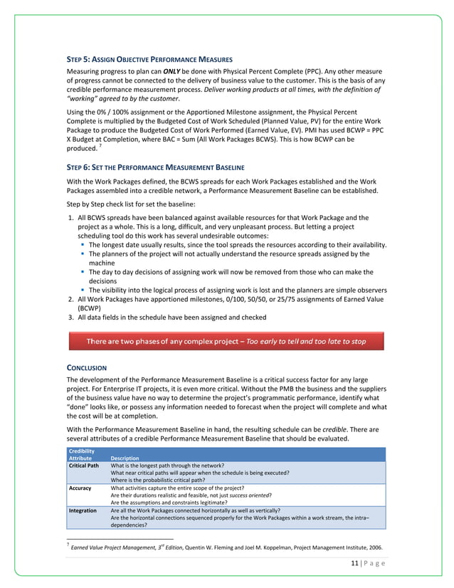 Establishing the Performance Measurement Baseline | PDF
