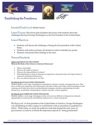 Establishing The Presidency | PDF