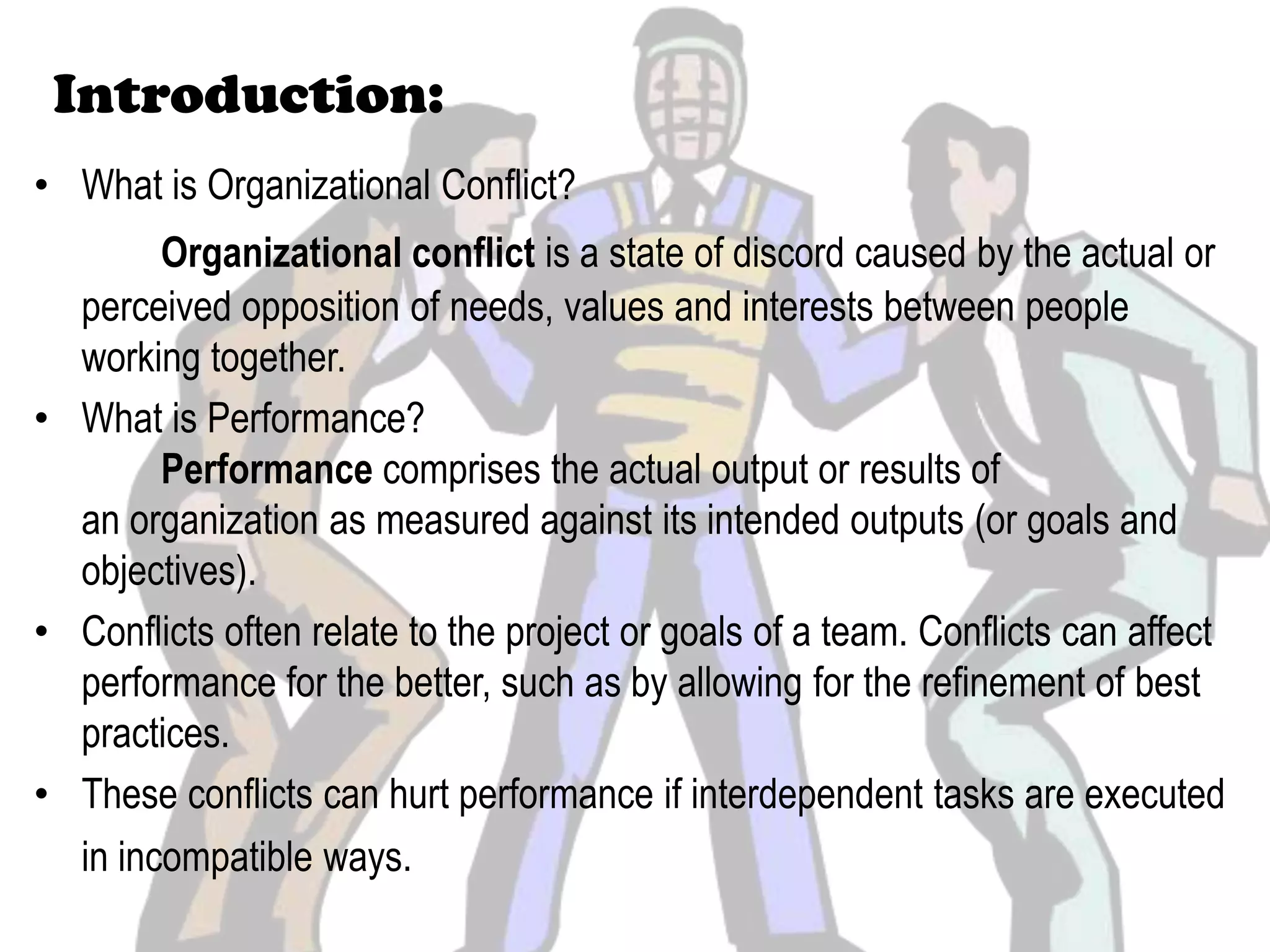 Relation between performance & levels of Conflict | PPTX