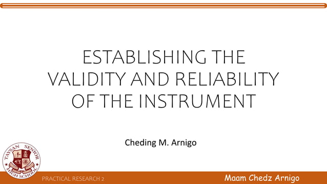 ESTABLISHING THE VALIDITY AND RELIABILITY [Autosaved].pptx