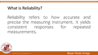 ESTABLISHING THE VALIDITY AND RELIABILITY [Autosaved].pptx