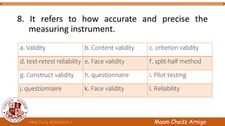 ESTABLISHING THE VALIDITY AND RELIABILITY [Autosaved].pptx