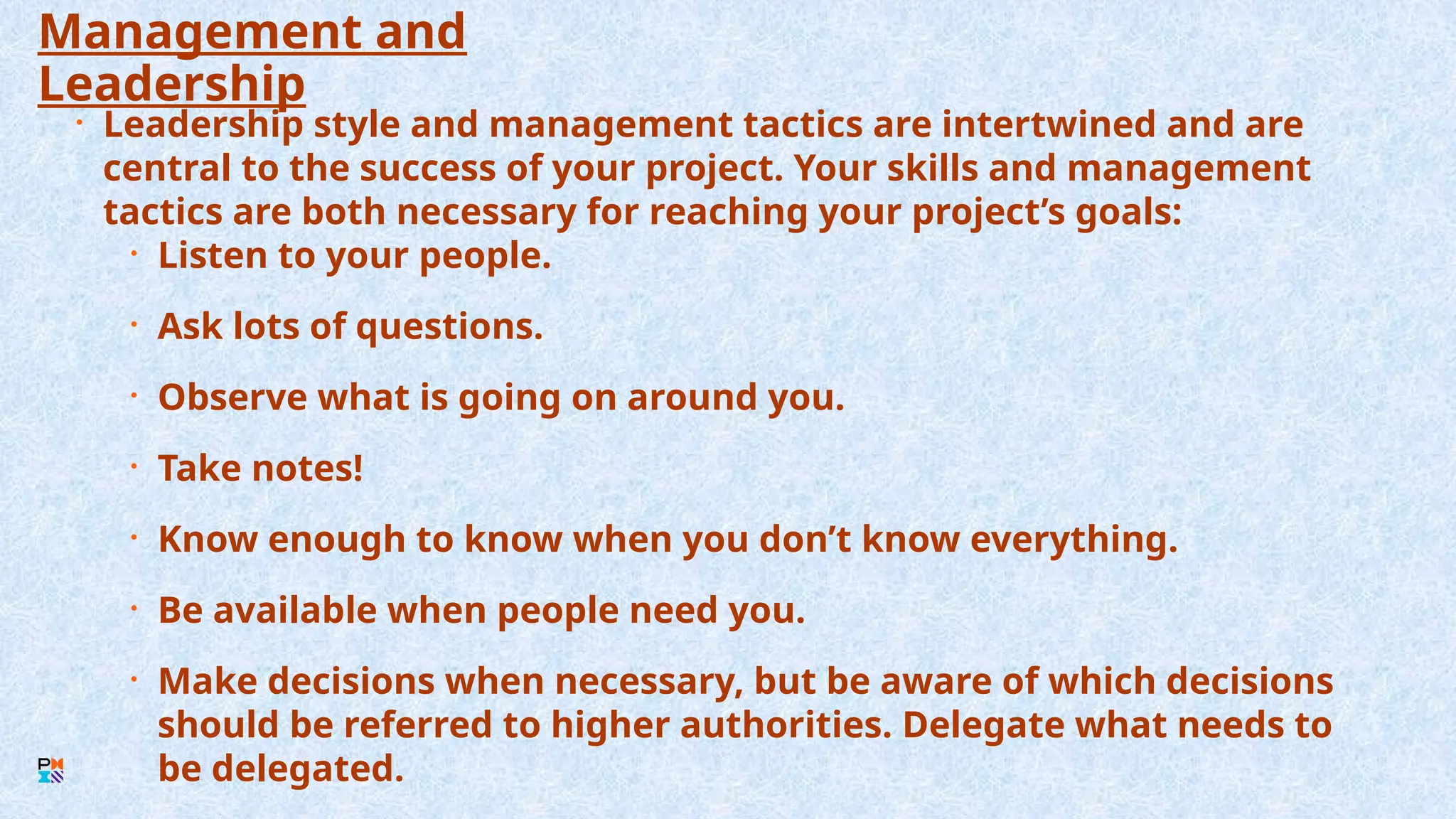 Establishing Your Role as Leader and Project Manager | PPTX