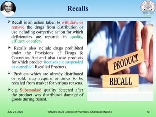Establishment Inspection Report, Warning letters, Recall, Seizure and ...