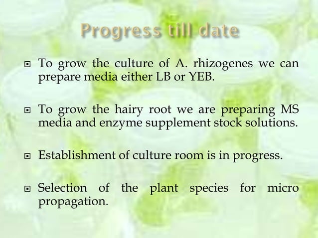 Establishment of hairy root culture with genetic transformation | PPT
