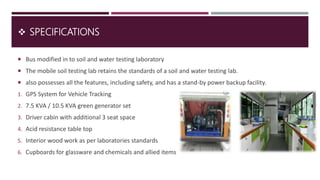 Establishment of mobile soil and water testing unit | PPTX