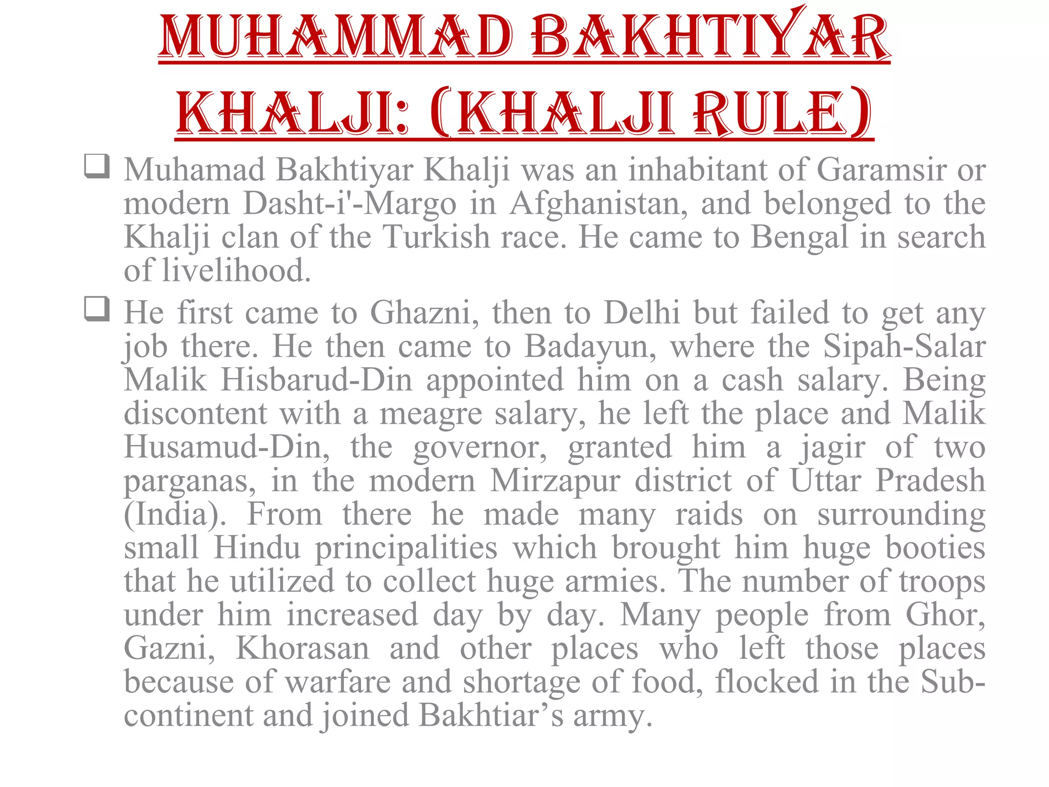 Establishment of muslim rule in bengal | PPT