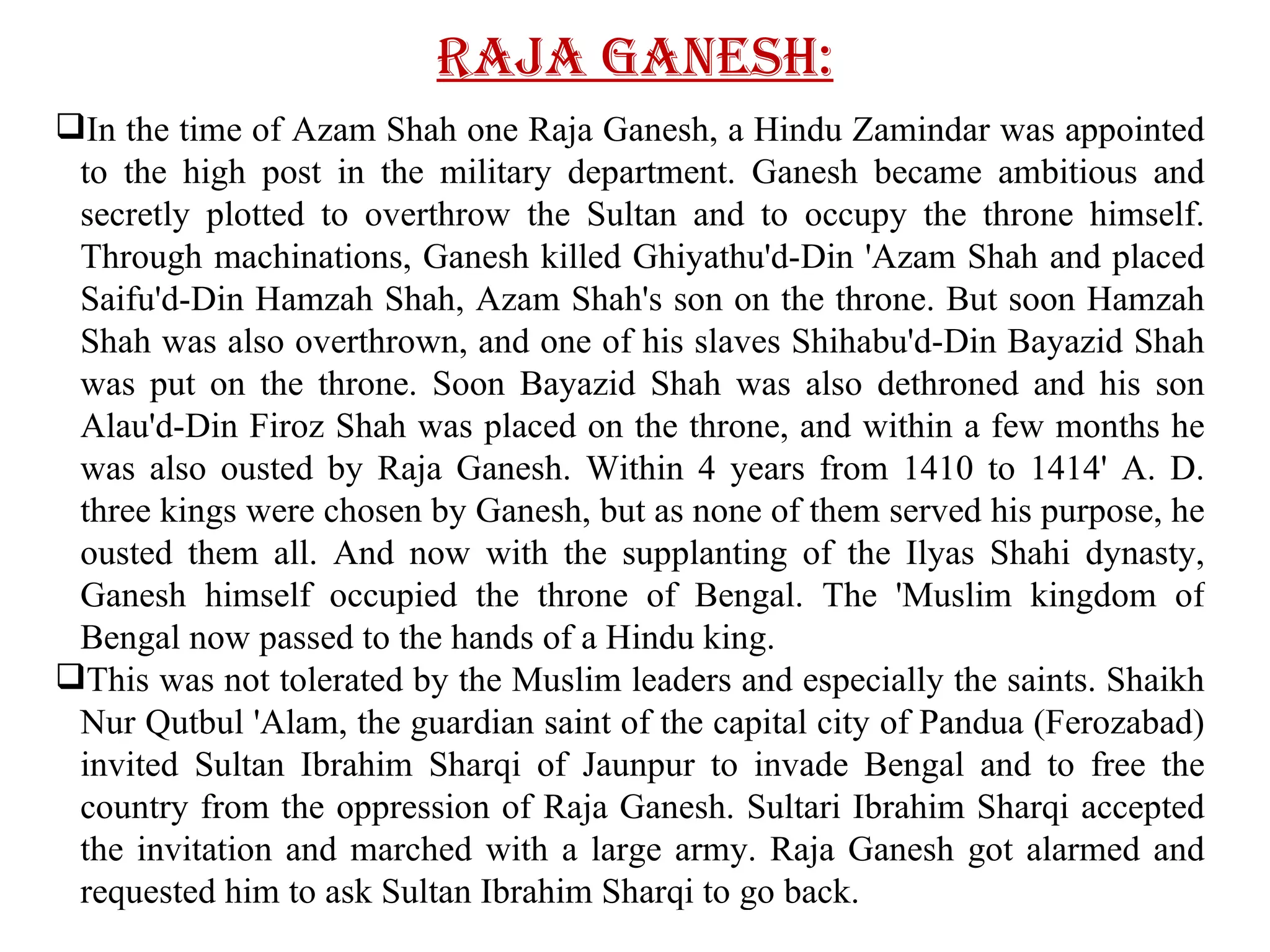 Establishment of muslim rule in bengal | PPT