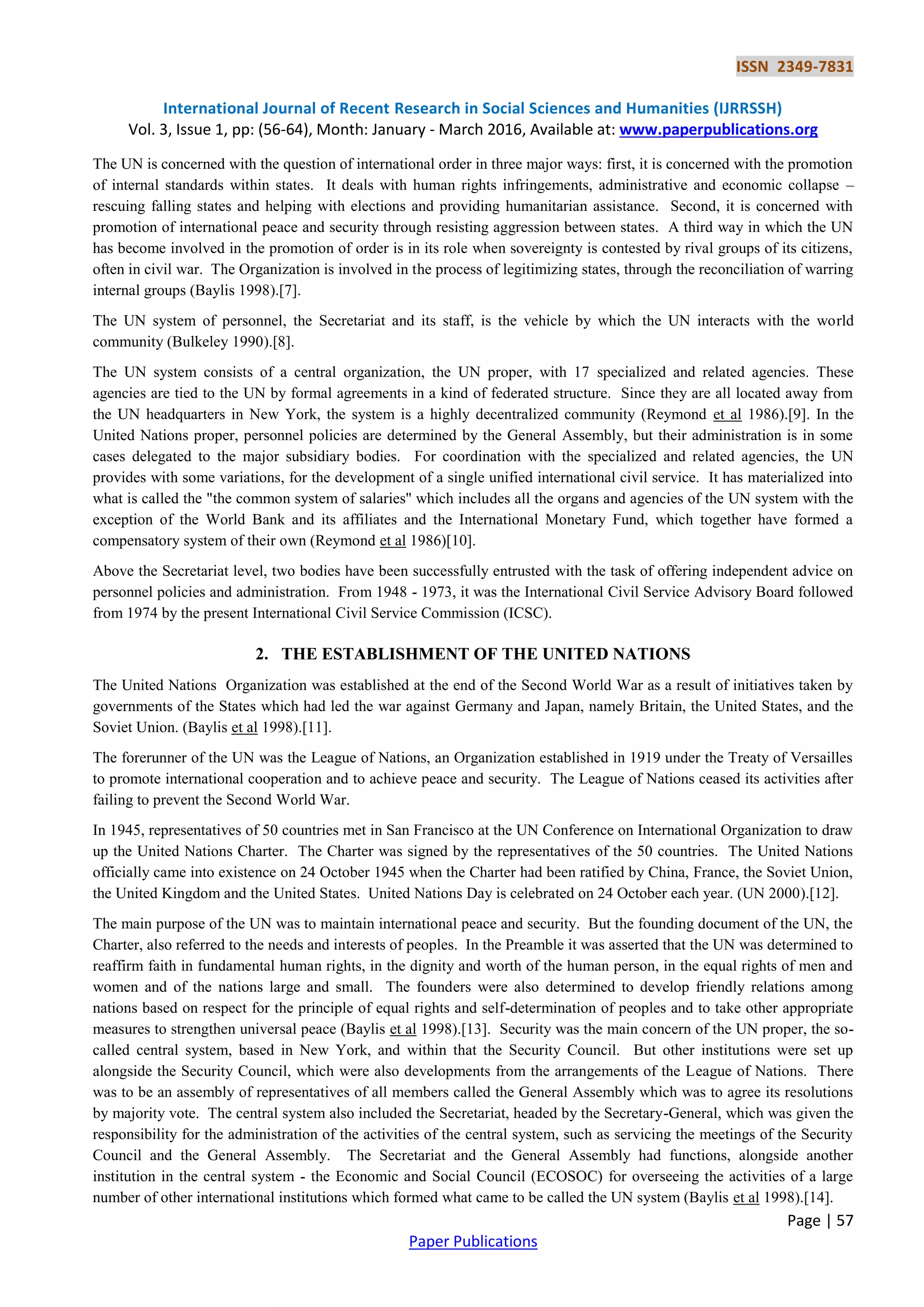 ESTABLISHMENT OF THE UNITED NATIONS ORGANIZATION | PDF