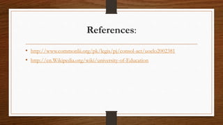 Establishment of university of education(2002) | PPT