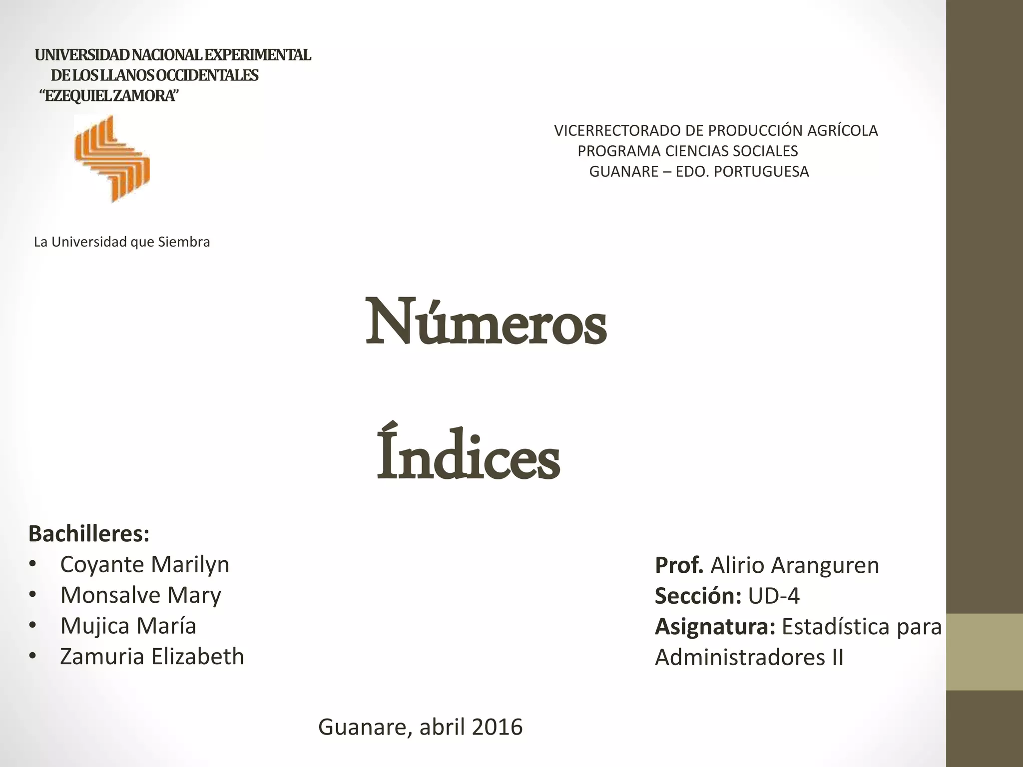 Numeros Indices | PPTX