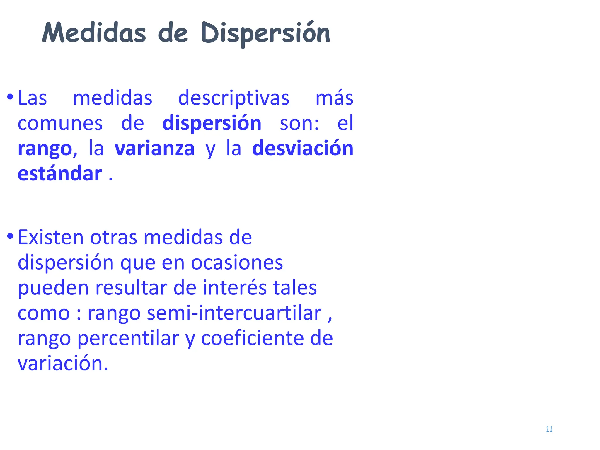 Estadistica DESCRIPTIVA MEDIDAS DISPERCION | PPT