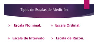 Estadística. Escalas de Medición. | PPTX