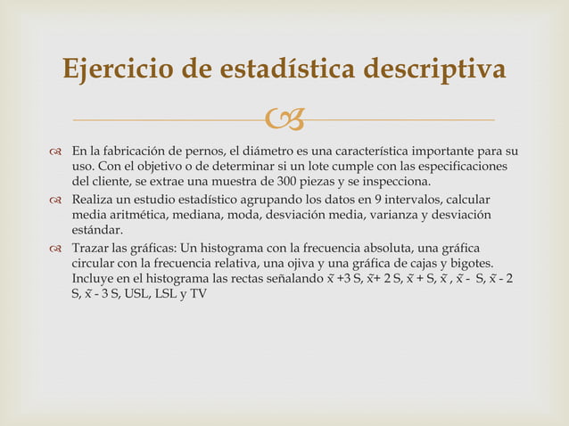 ejercicio de estadistica descriptiva | PPTX