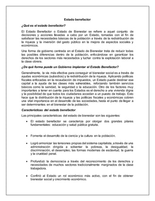 Estado benefactor en México | DOCX