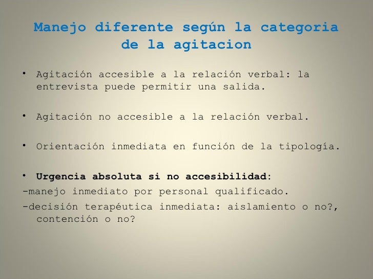 Estado De AgitacióN En Urgencias