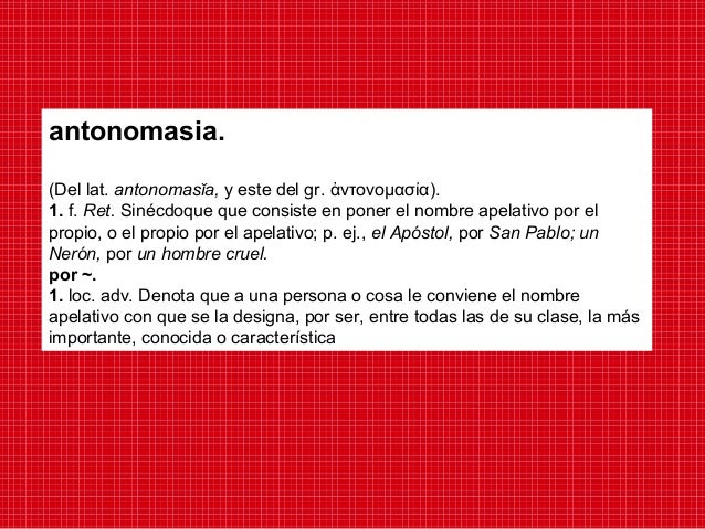 Antonomasia Ejemplos