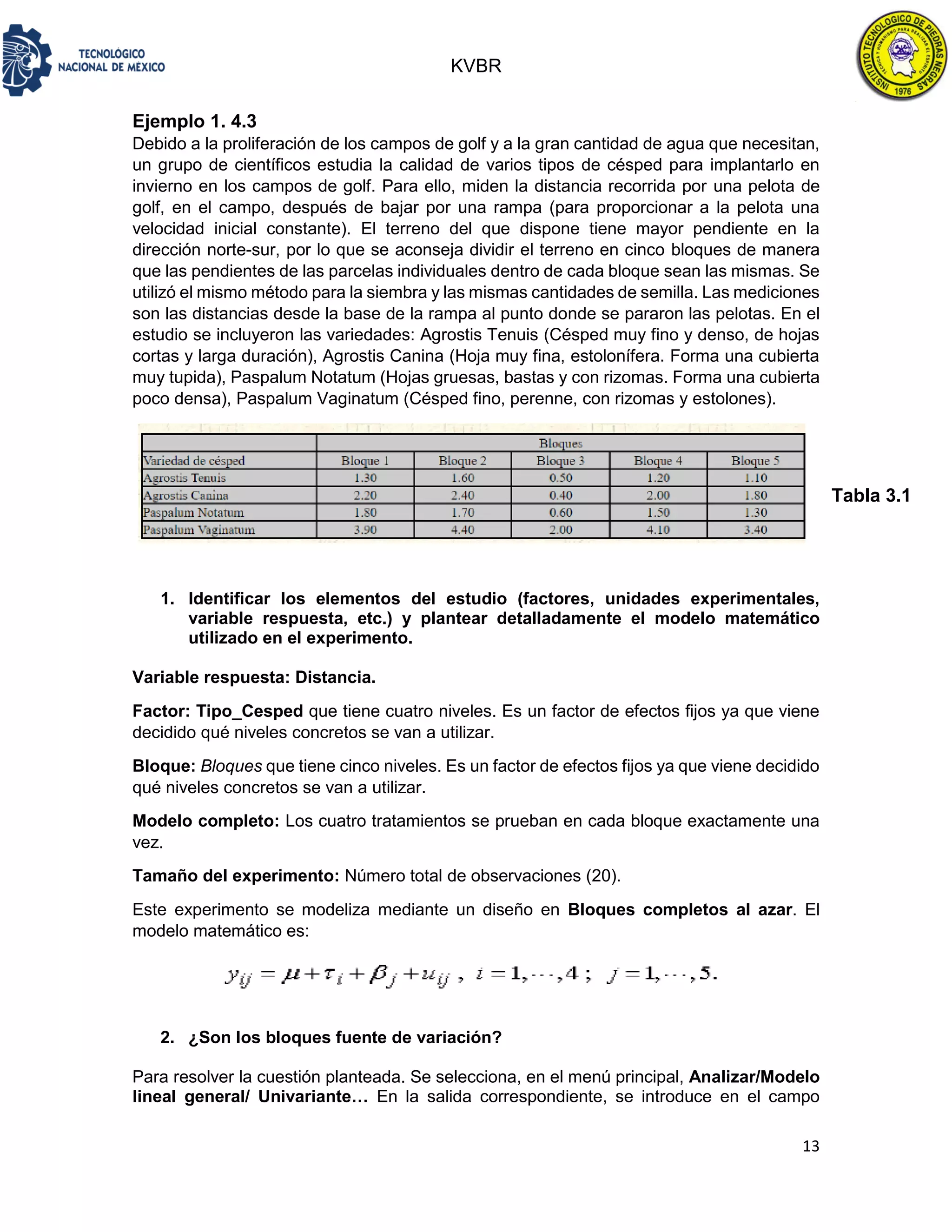 Tema 4. Diseño experimental para un factor | PDF