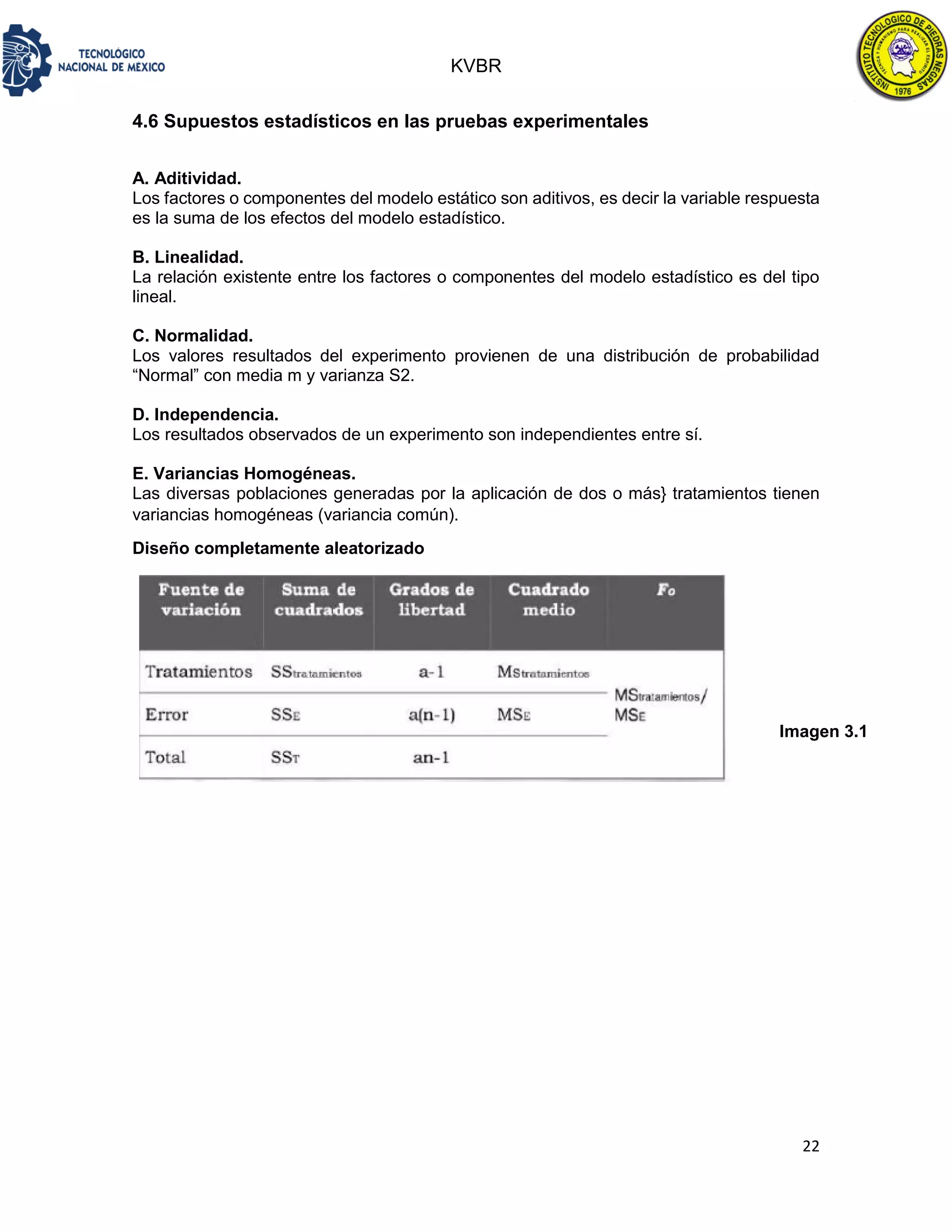 Tema 4. Diseño experimental para un factor | PDF