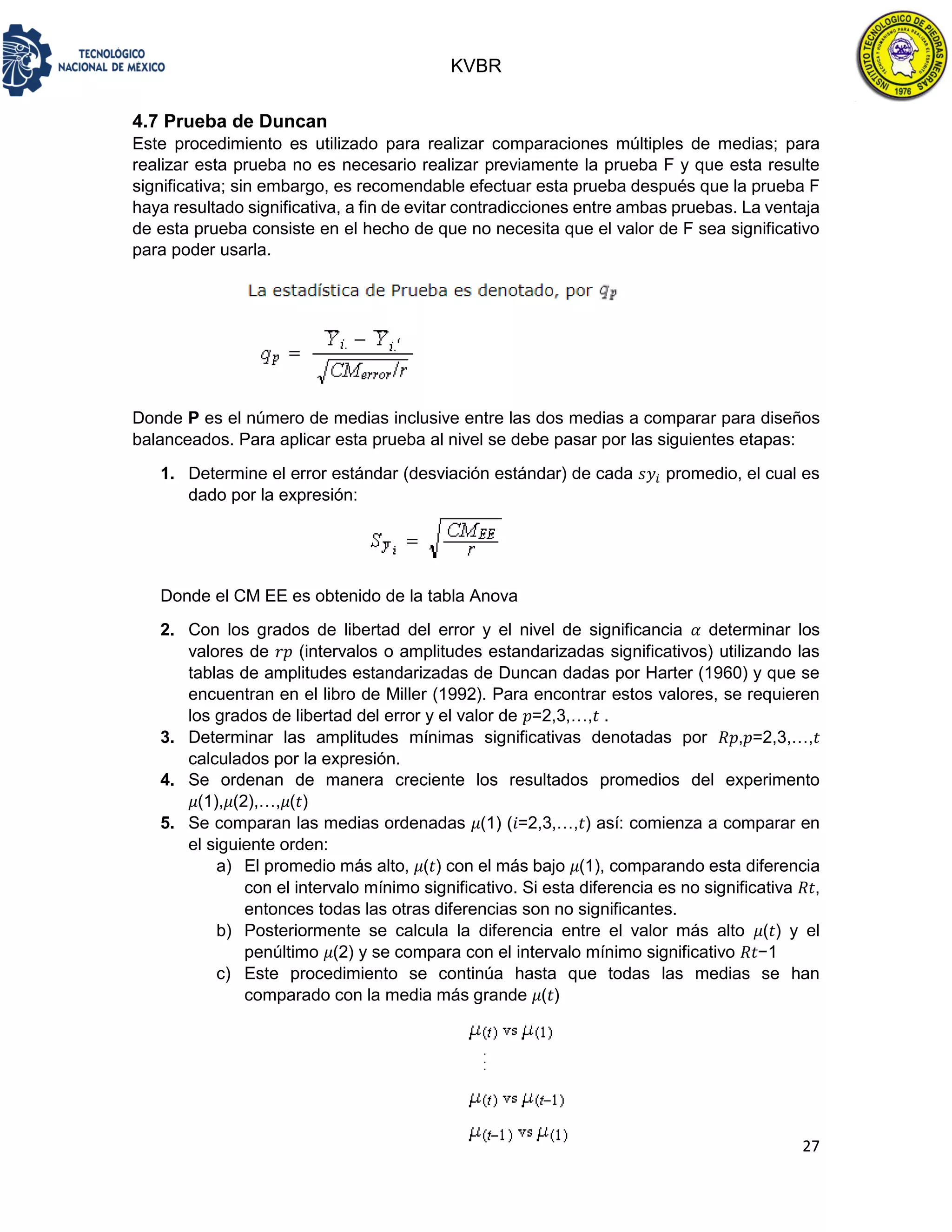 Tema 4. Diseño experimental para un factor | PDF