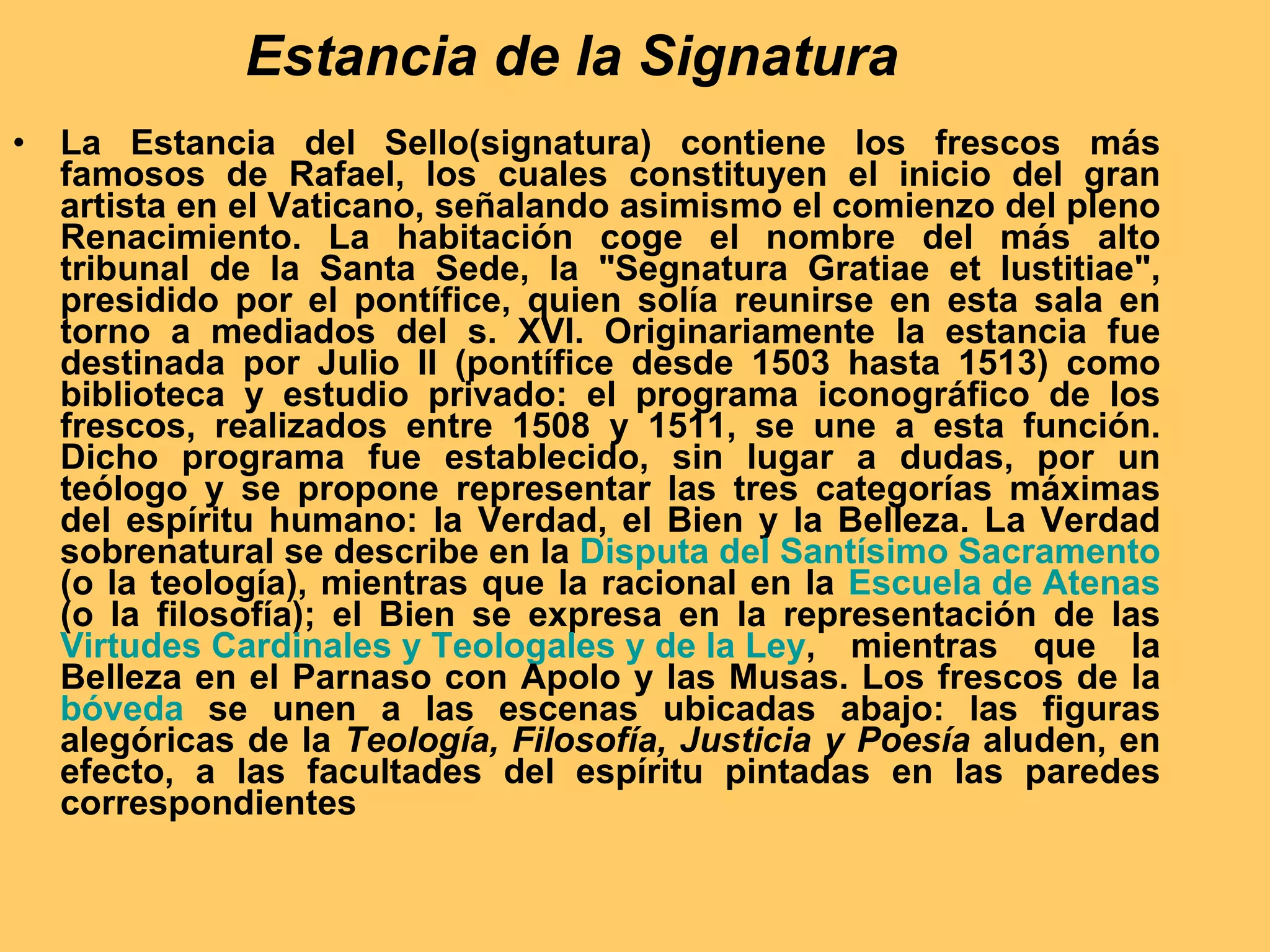 Estancia de la Signatura de Rafael | PPT