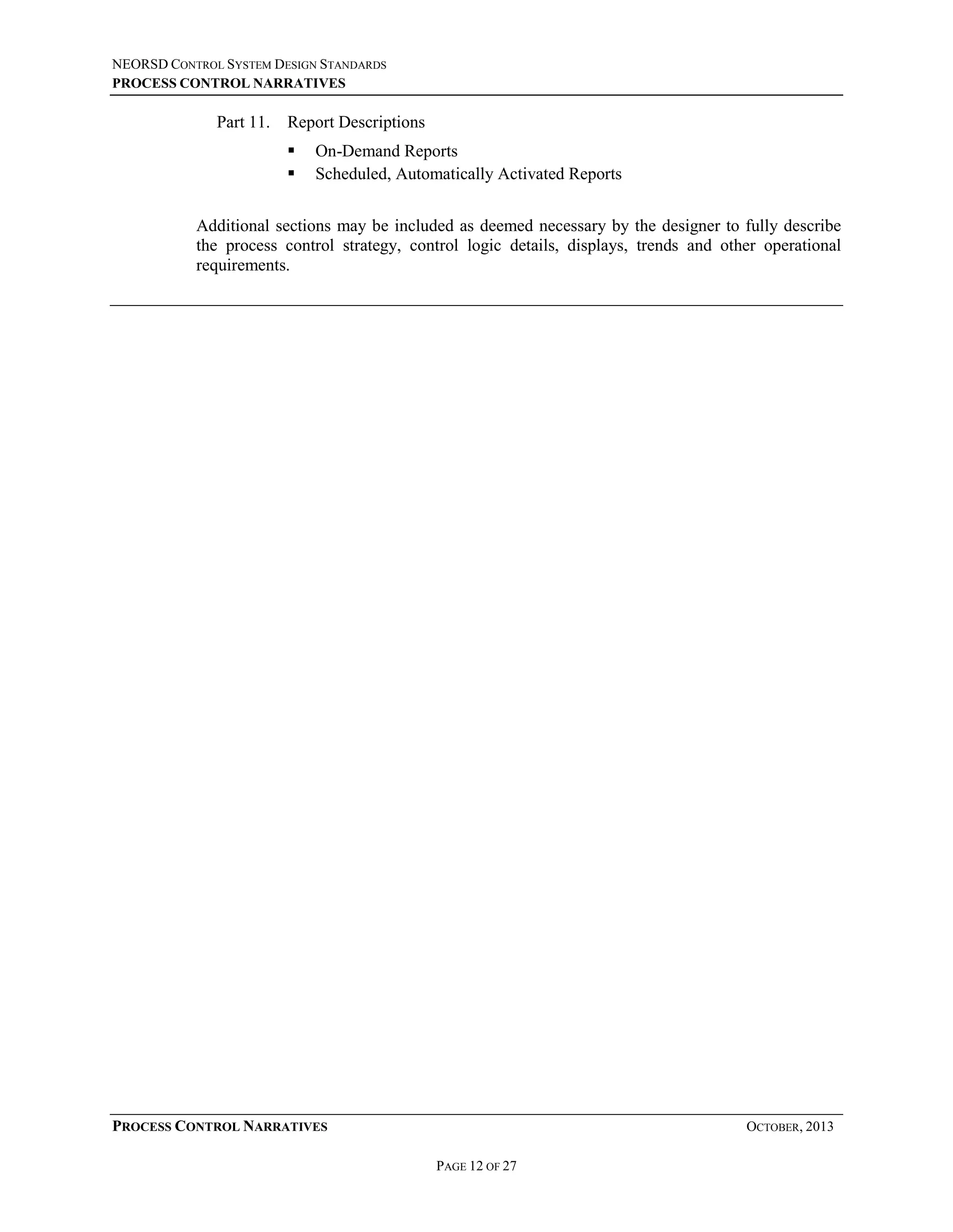 Estandar control narrative | PDF