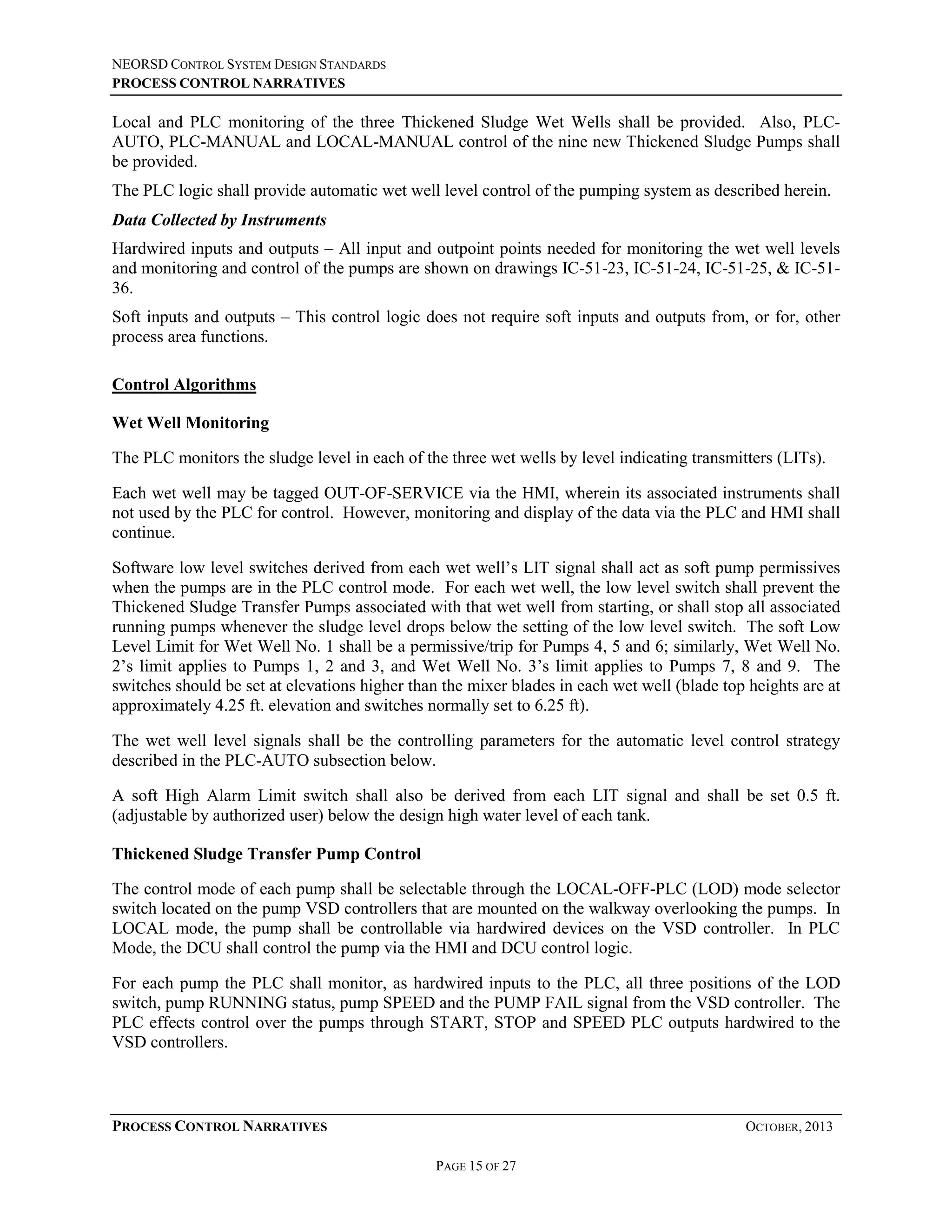 Estandar control narrative | PDF