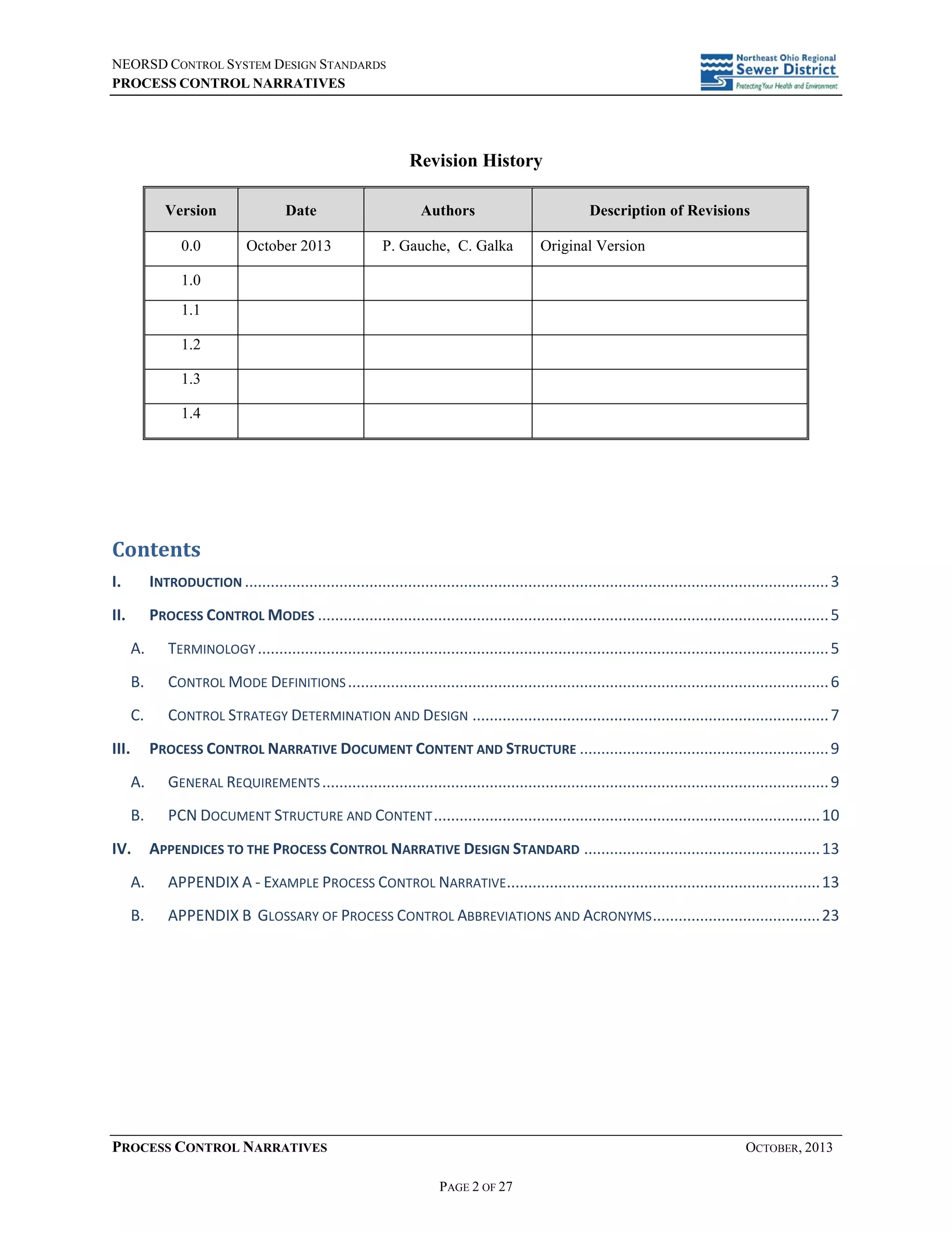 Estandar control narrative | PDF