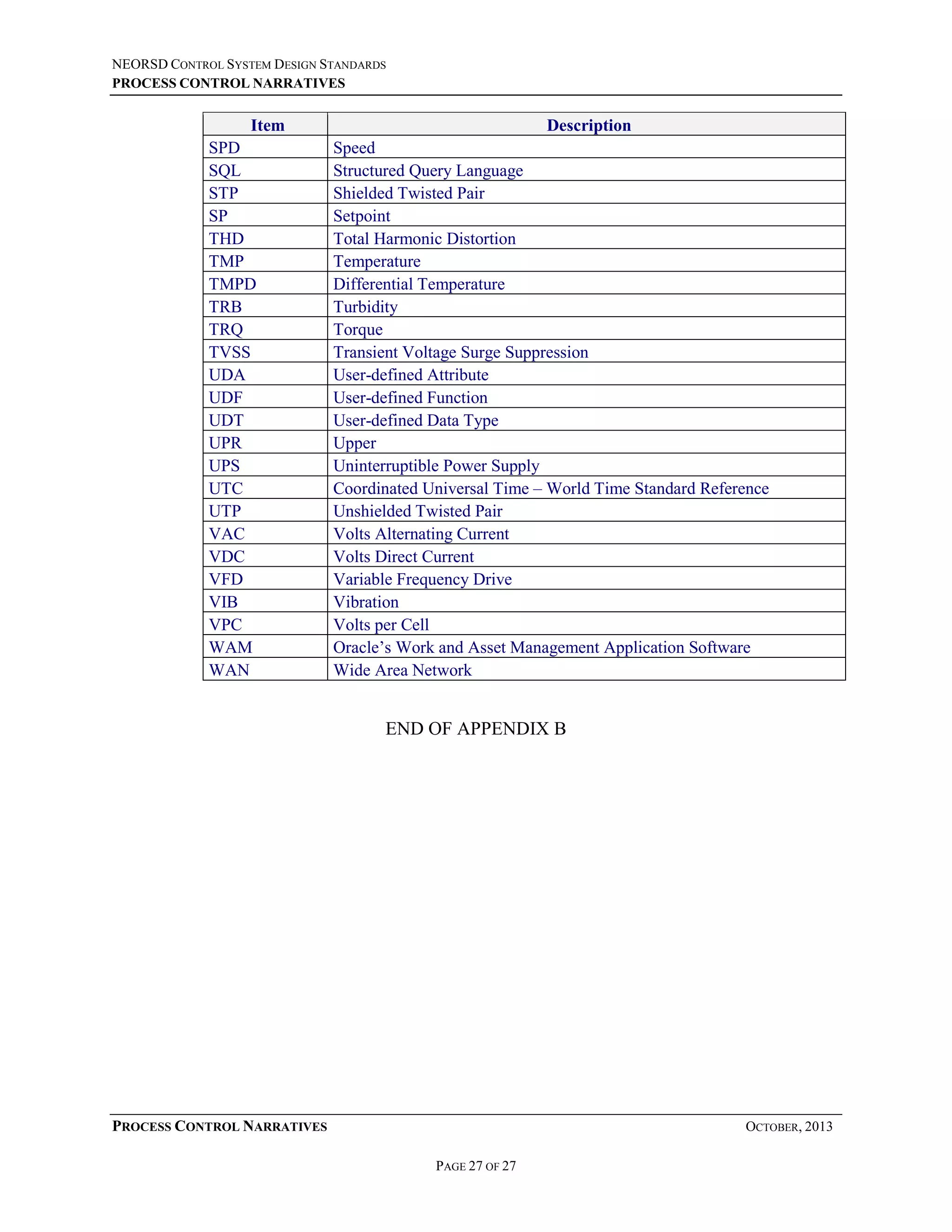 Estandar control narrative | PDF