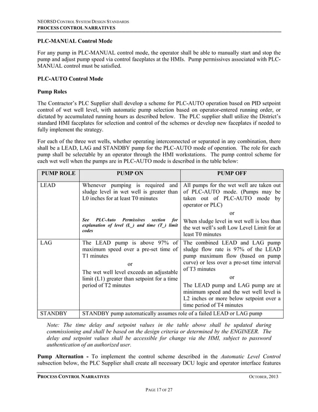 Estandar control narrative | PDF