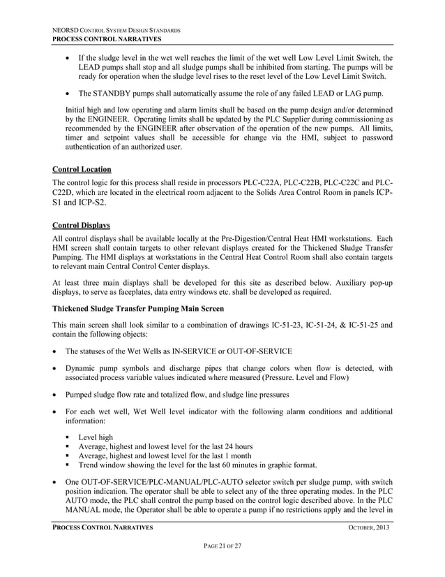 Estandar control narrative | PDF