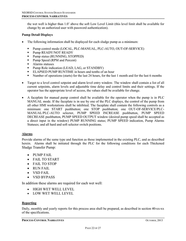 Estandar control narrative | PDF